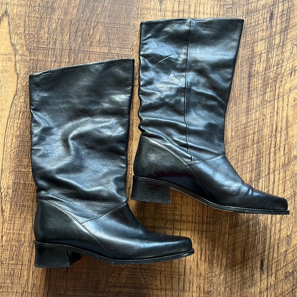 Markon | Shoes | Vintage Markon Soft Black Leather Riding Boots Made In ...